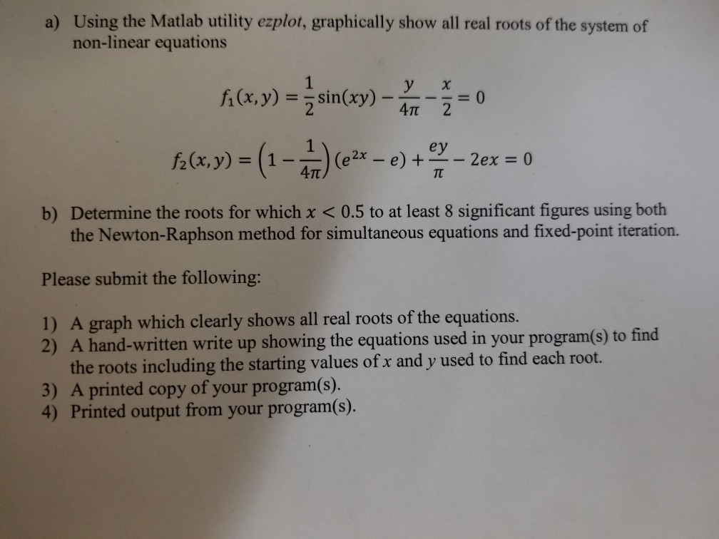 Solved Using the Matlab utility ezplot, graphically show all | Chegg.com