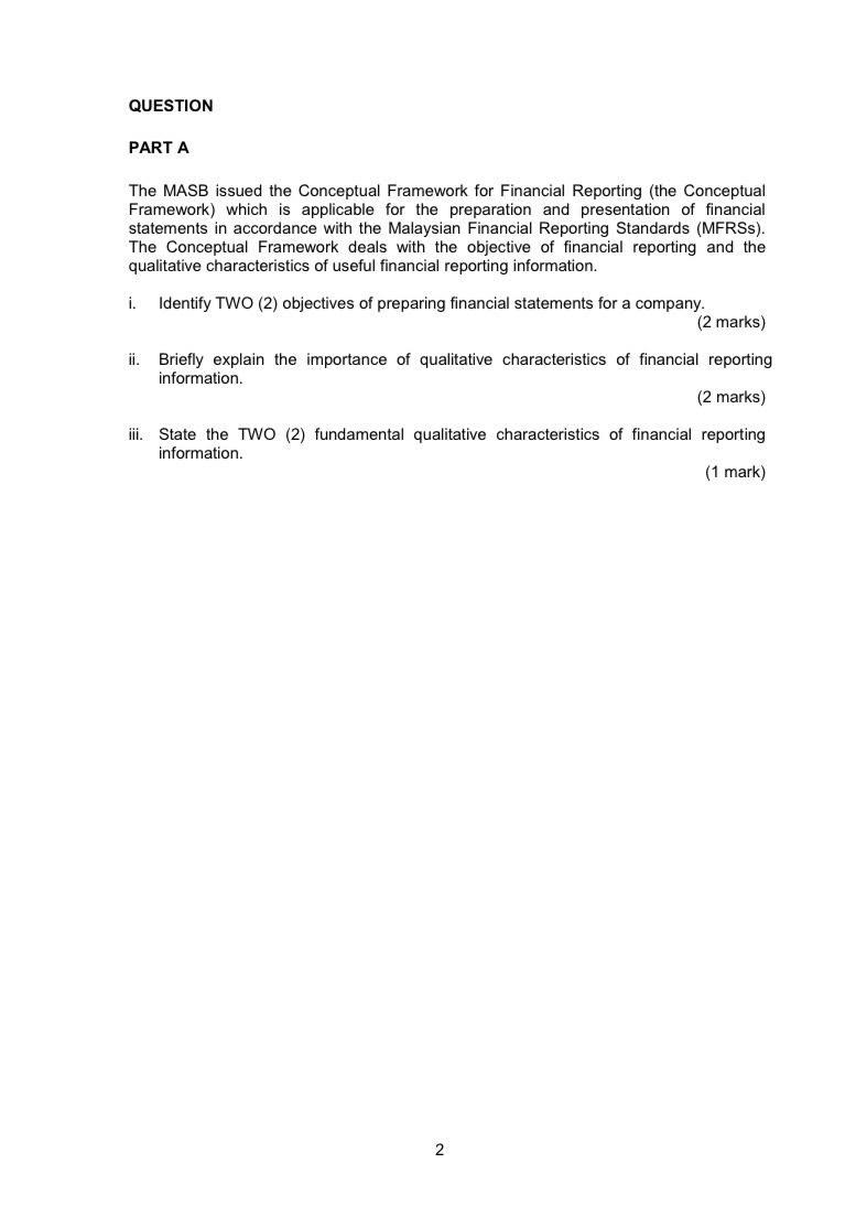 Solved PART A The MASB issued the Conceptual Framework for | Chegg.com