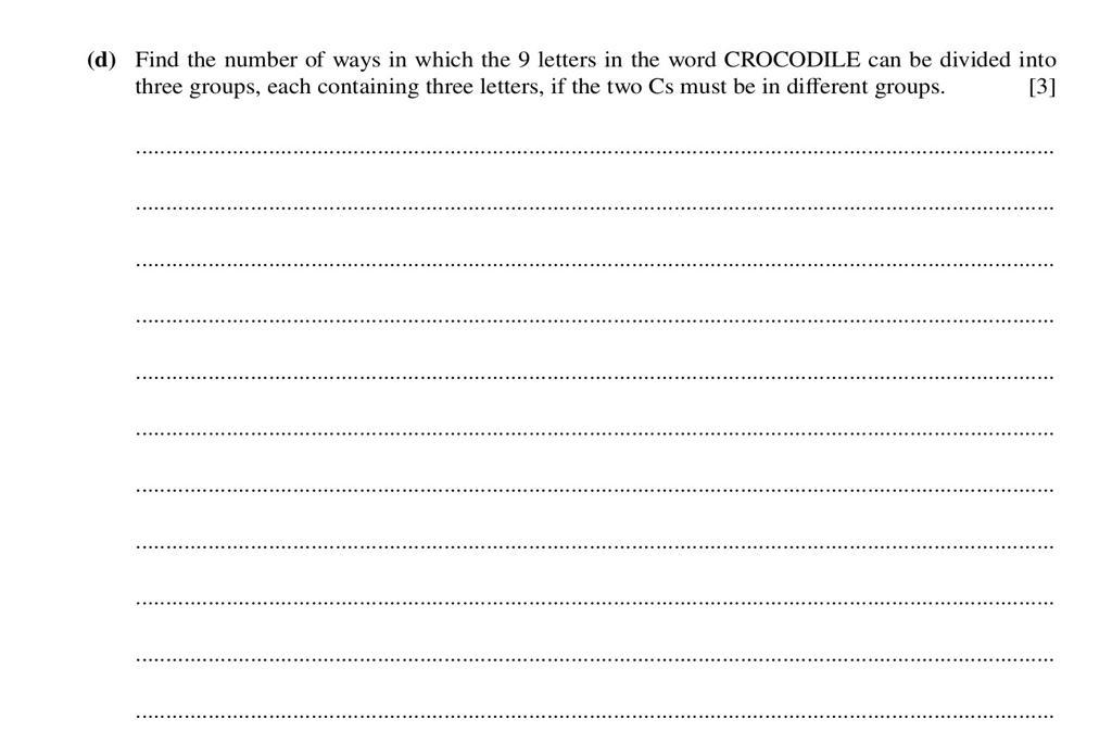 Solved Find the number of ways in which the 9 letters in the | Chegg.com
