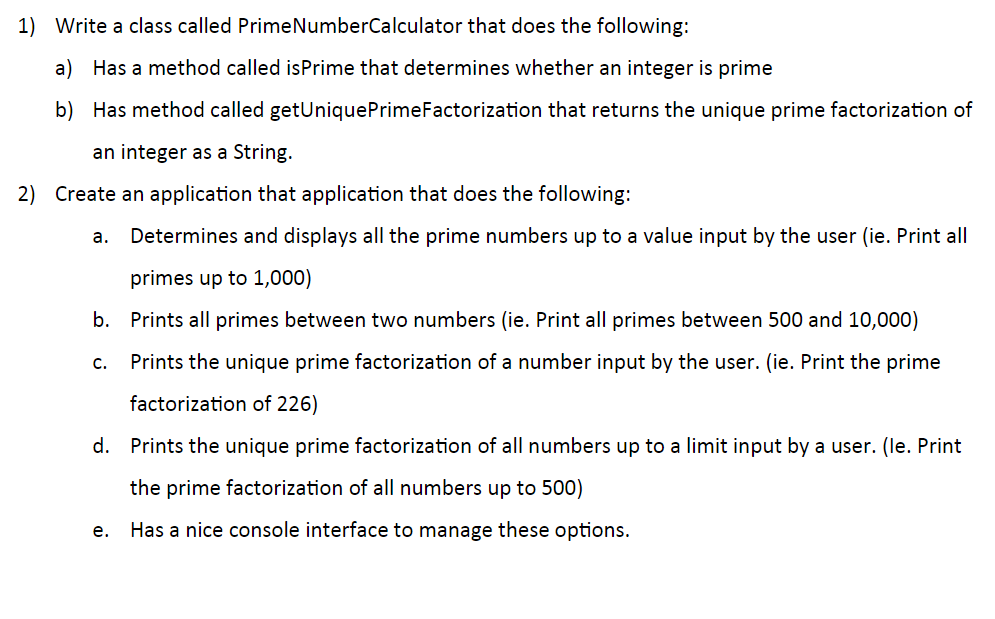 Solved Part 2: Prime Numbers A natural number (positive | Chegg.com
