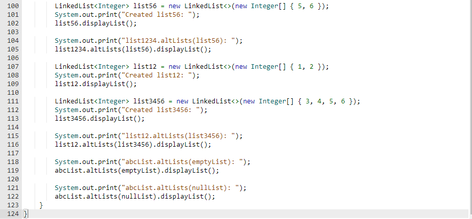 Solved Created intlist: 12334 Created abclist: A B C Created | Chegg.com