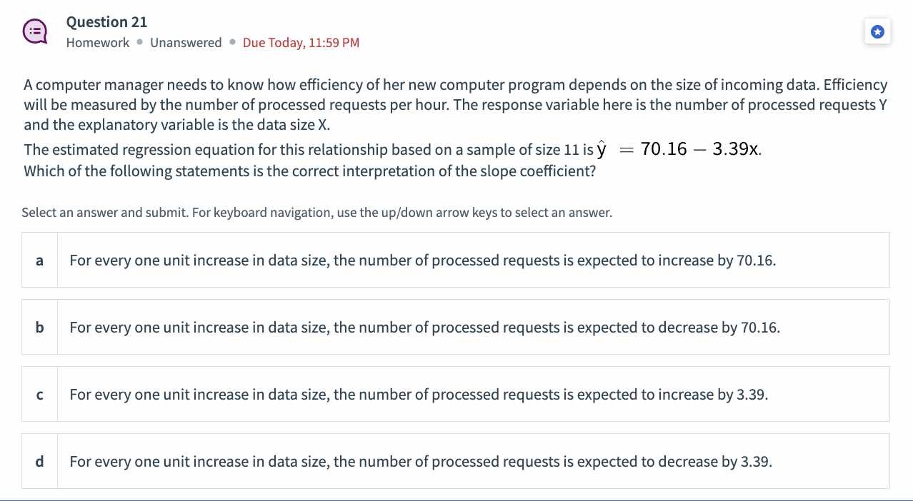 Solved Question 21 Homework ⋅ Unanswered • Due Today, 11:59 | Chegg.com