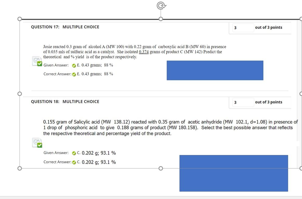 Solved QUESTION 17: MULTIPLE CHOICE 3 out of 3 points Josie | Chegg.com