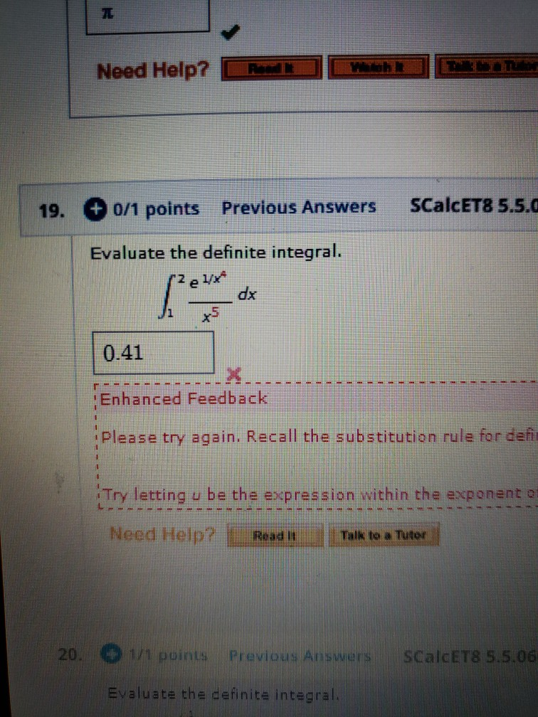 Solved 12. 0/1 points Previous Answers SCalcET8 5.5.005. | Chegg.com
