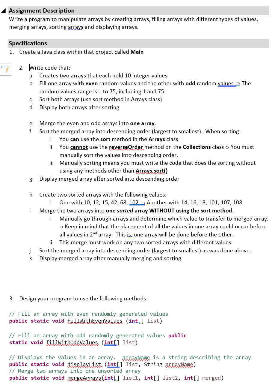 Solved Assignment Description Write a program to manipulate | Chegg.com