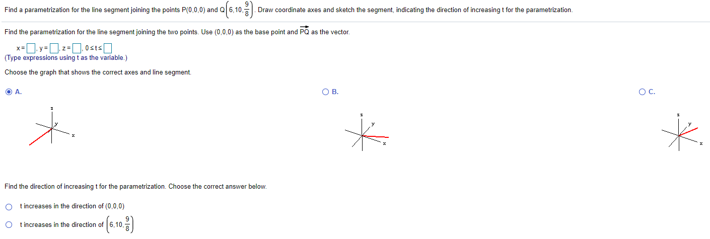 Solved Find a parametrization for the line segment joining | Chegg.com