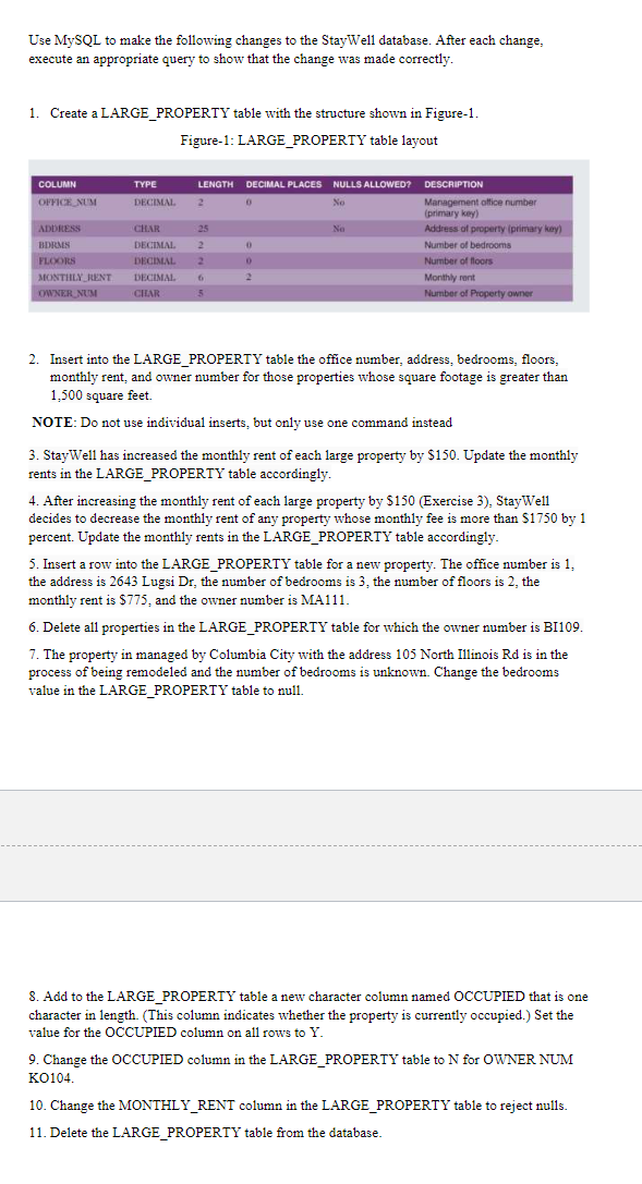 Solved This is the “Stay well database”##### Part 1 | Chegg.com