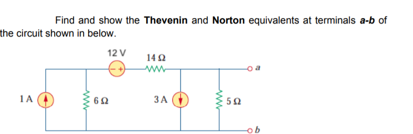 Solved Find and show the Thevenin and Norton equivalents at | Chegg.com