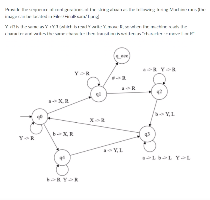 Solved Provide the sequence of configurations of the string | Chegg.com