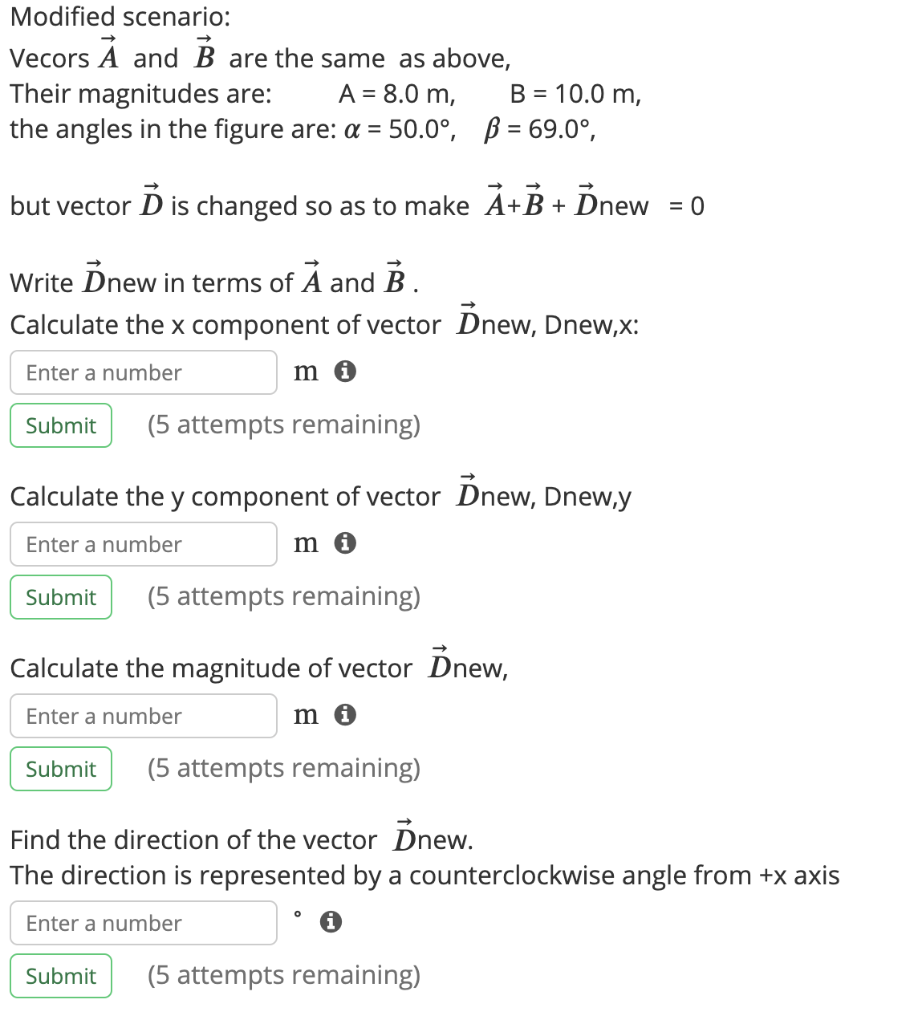 Solved A +x Vector Addition AB and D 01 Vectors A, B and D | Chegg.com
