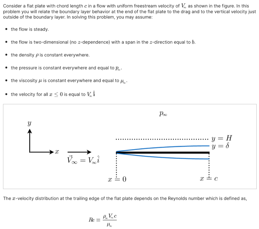 Solved Consider a flat plate with chord length c in a flow | Chegg.com