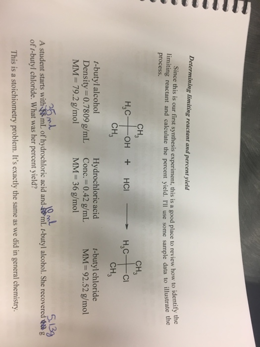 Solved Determining limiting reactant and percent yield Since | Chegg.com