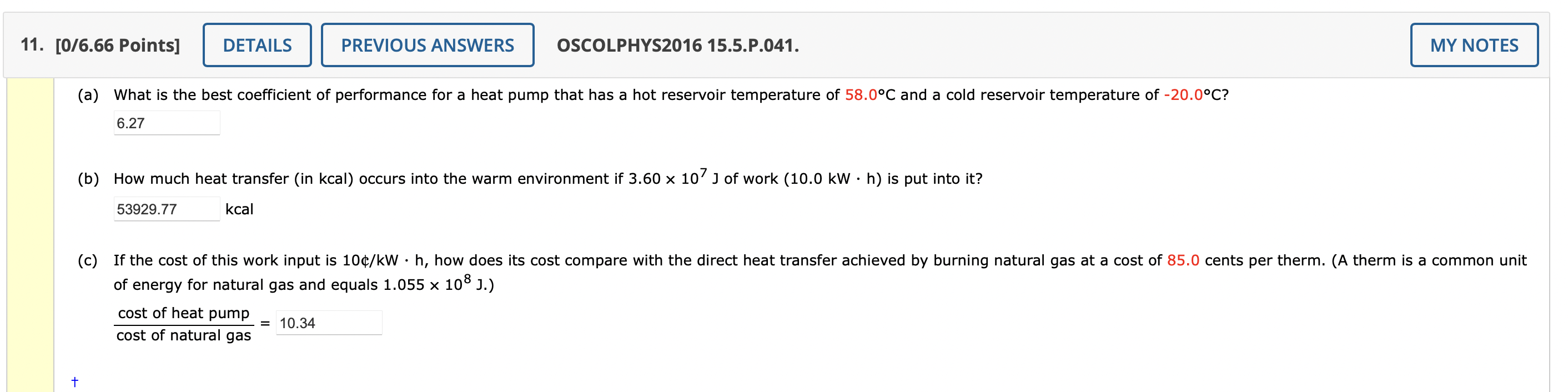 Solved 11. [0/6.66 Points] DETAILS PREVIOUS ANSWERS | Chegg.com