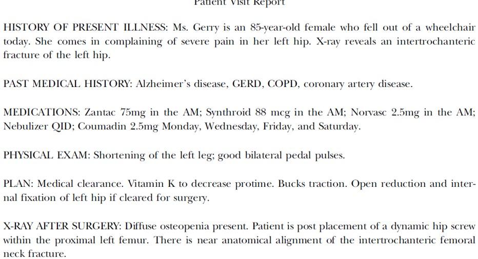 Solved HISTORY OF PRESENT ILLNESS: Ms. Gerry is an | Chegg.com
