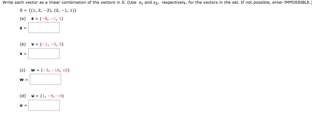 Solved write each vector as a linear combination of the | Chegg.com