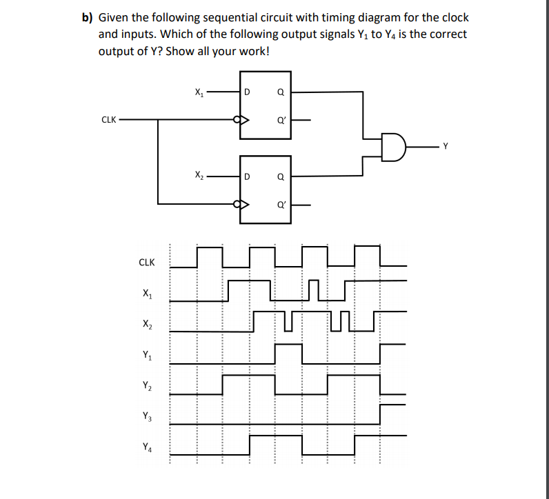 Solved b) Given the following sequential circuit with timing | Chegg.com
