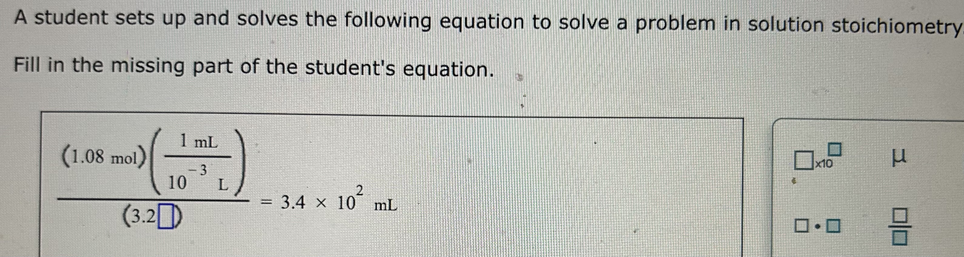 Solved A student sets up and solves the following equation | Chegg.com