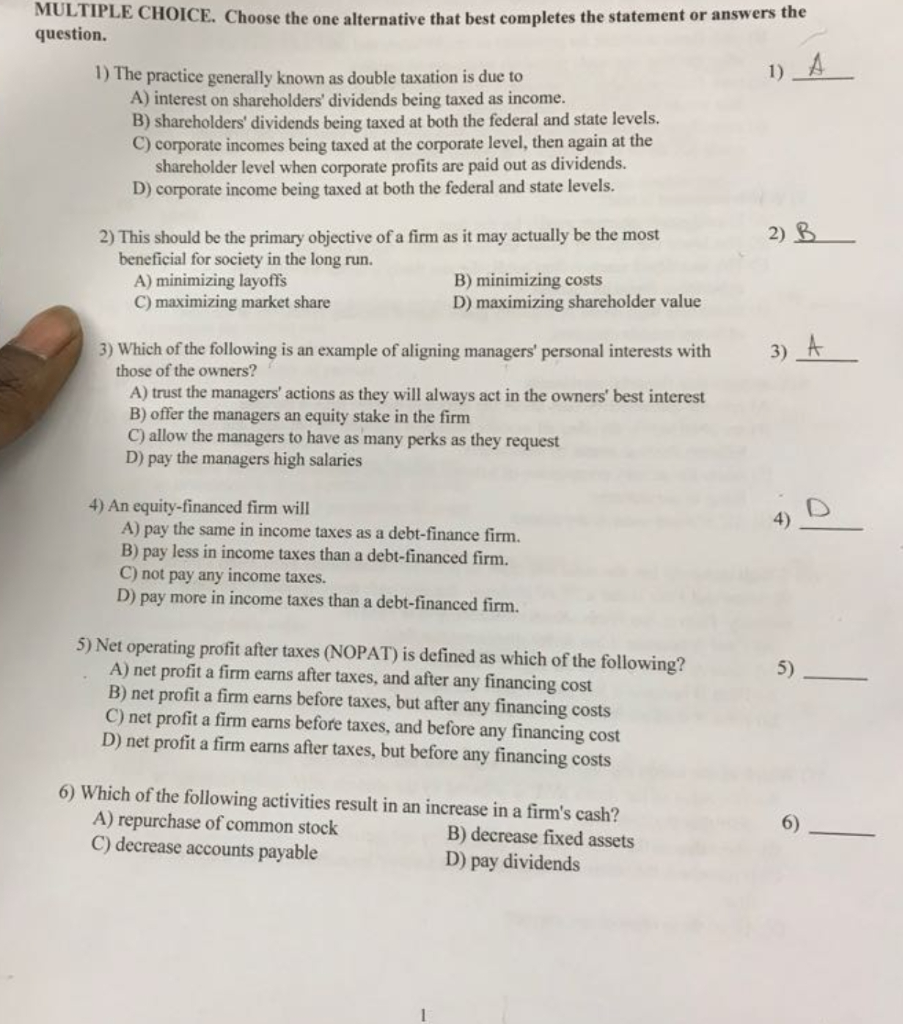 Solved MULTIPLE CHOICE. Choose the one alternative that best | Chegg.com