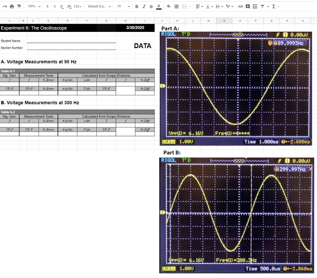 Solved How would I read this data from the oscilloscope | Chegg.com