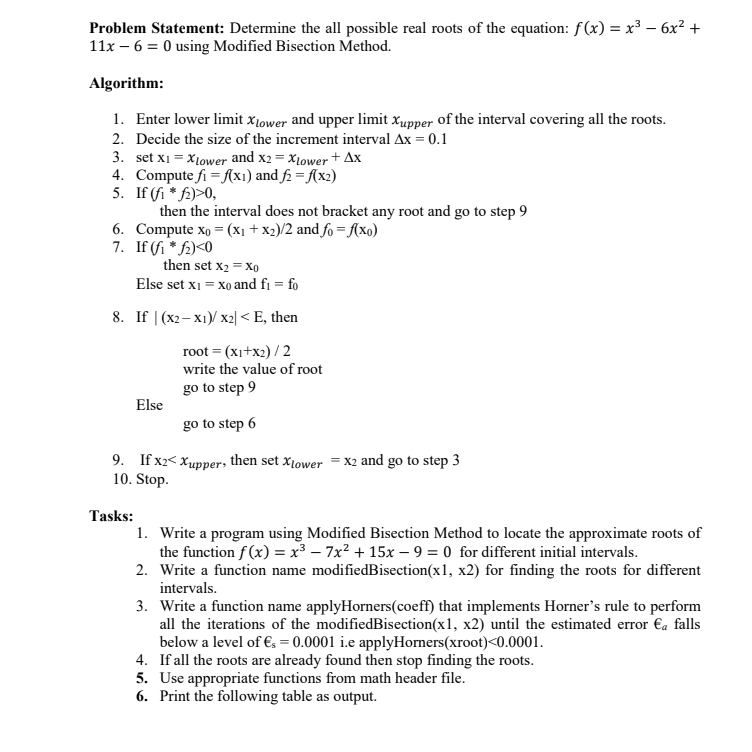 Solved Problem Statement: Determine the all possible real | Chegg.com