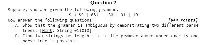 Solved Question 2Suppose, you are given the following | Chegg.com