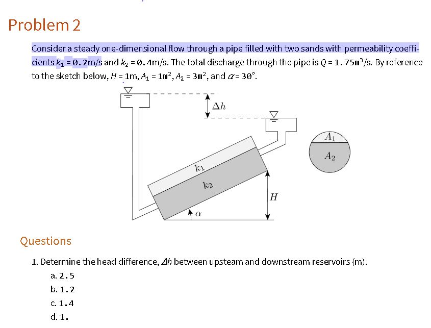 Solved Problem 2 Consider a steady one-dimensional flow | Chegg.com