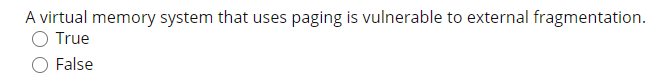 Solved A virtual memory system that uses paging is | Chegg.com
