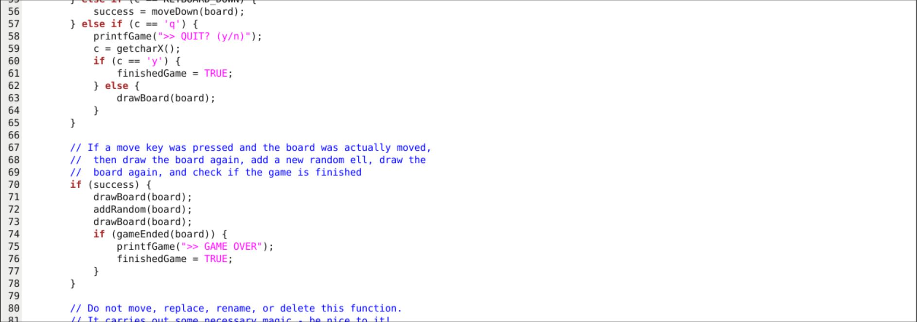 Solved #C language programming task. Making the 2048 game in | Chegg.com