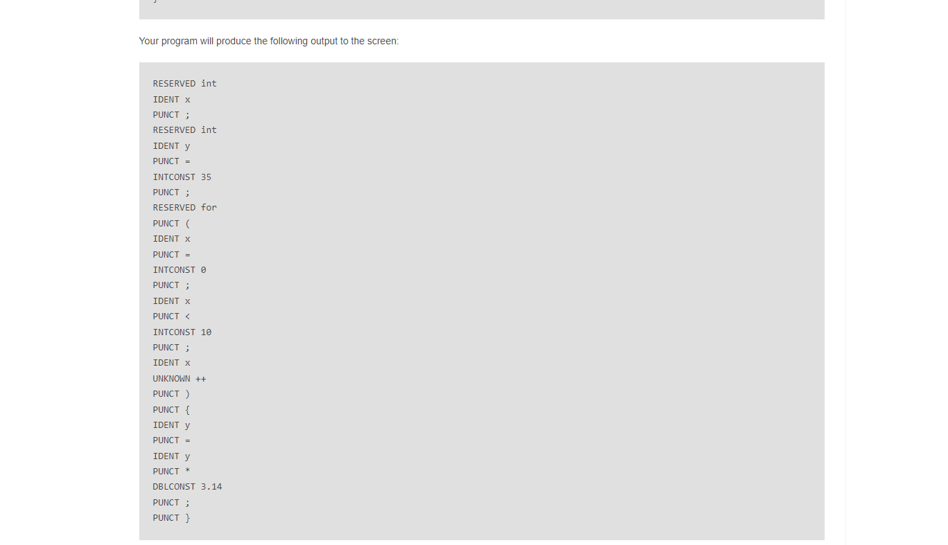 Solved The File Format Will Be Similar To A Source Code