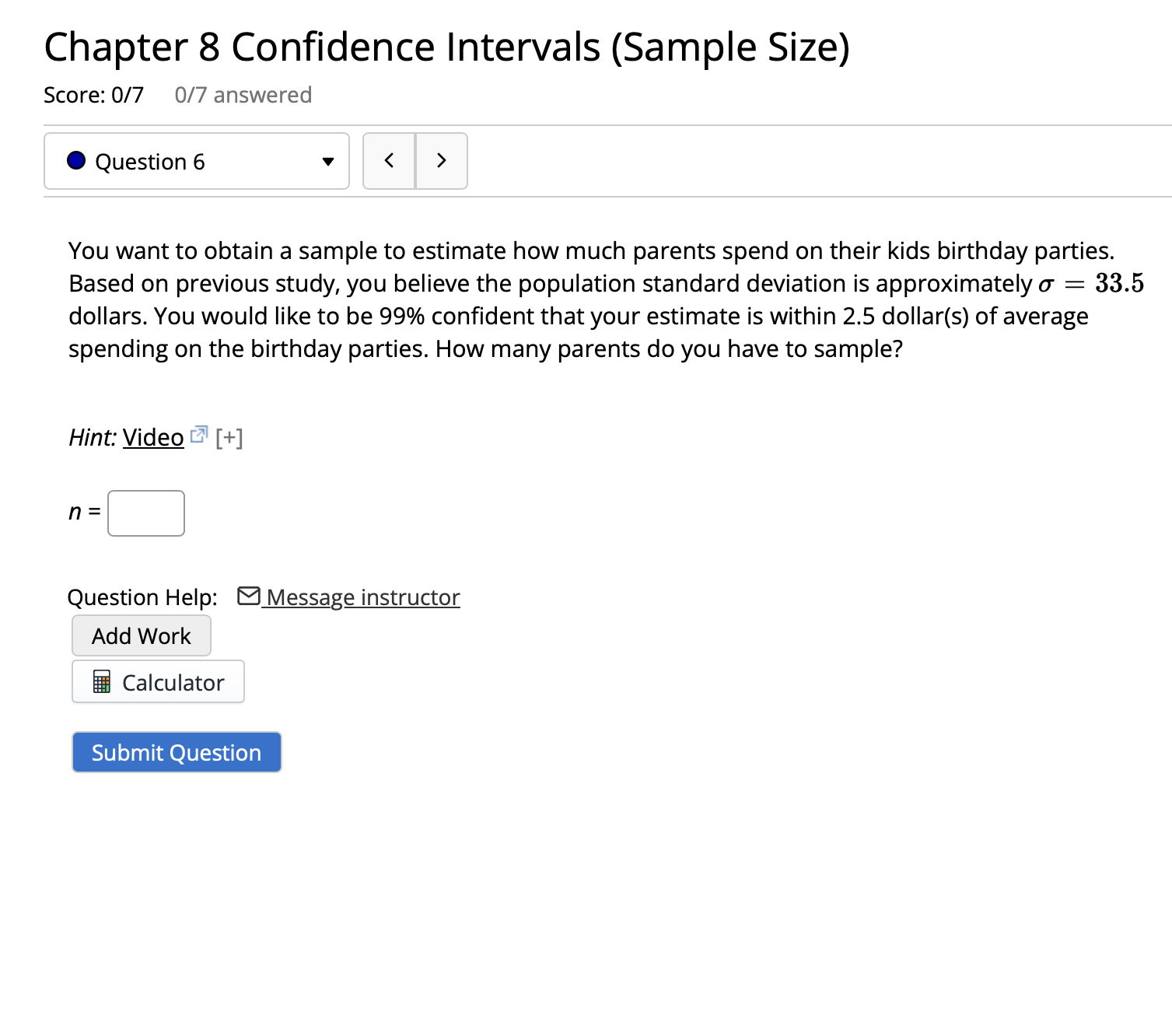 Solved Chapter 8 Confidence Intervals Sample Size Score 9825
