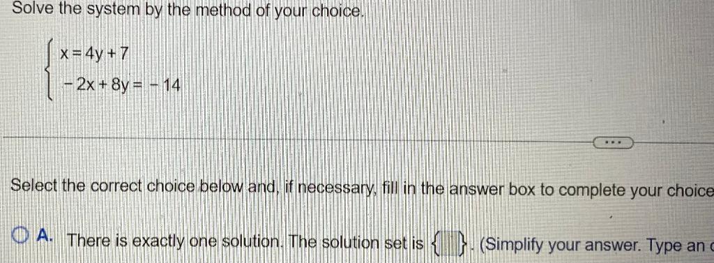 Solved Solve the system by the method of your choice. | Chegg.com