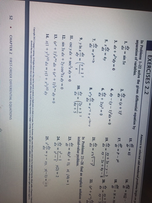 Solved EXERCISES 2.2 Answers to selected In Problems 1-22 | Chegg.com