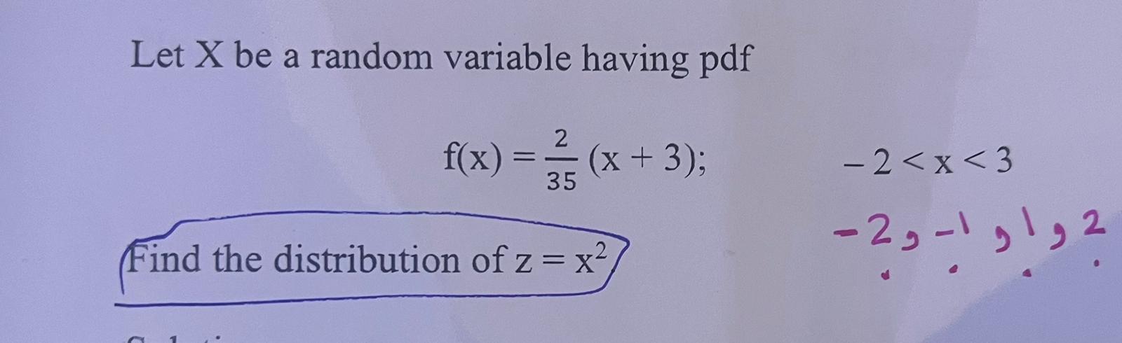 Solved Let X be a random variable having pdf | Chegg.com