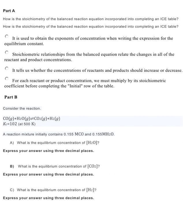 Solved How is the stoichiometry of the balanced reaction | Chegg.com