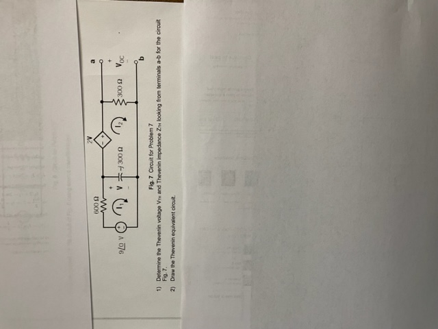 Solved Fig. 7 Circult for Problem 7 1) Determine the | Chegg.com