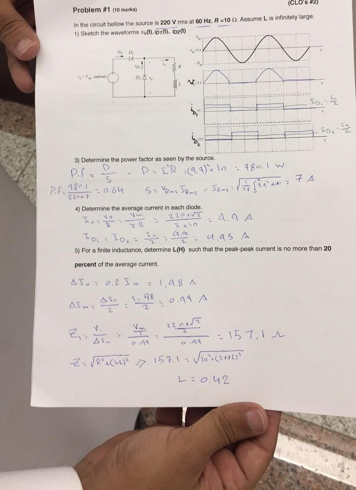 Solved in the circuit bellow the source is 220 v rms at 60 | Chegg.com