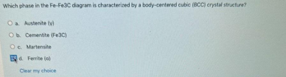 Solved Which phase in the Fe-Fe3C ﻿diagram is characterized | Chegg.com