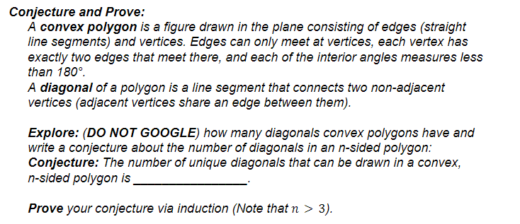 Solved Conjecture and Prove: A convex polygon is a figure | Chegg.com