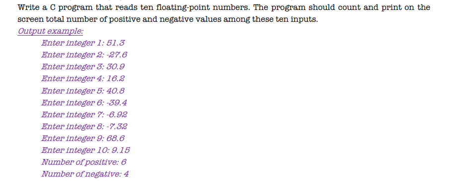 Solved Write a C program that reads ten floating-point | Chegg.com