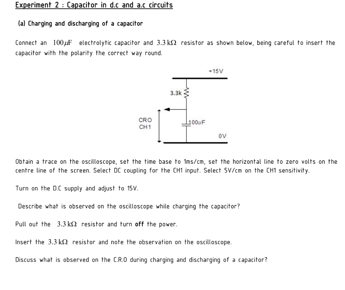 (b) Inspection of the reactance of a capacitor | Chegg.com
