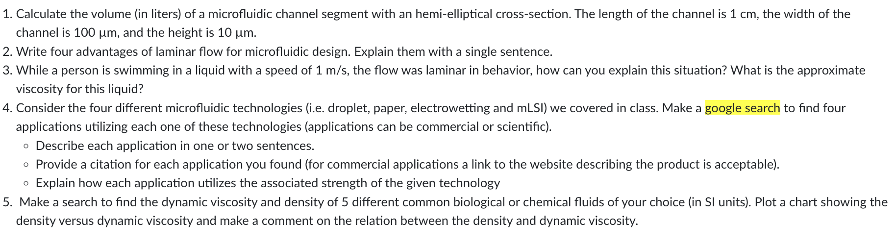 Solved Calculate the volume (in liters) ﻿of a microfluidic | Chegg.com