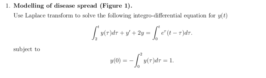 Solved 1. Modelling of disease spread (Figure 1). Use | Chegg.com