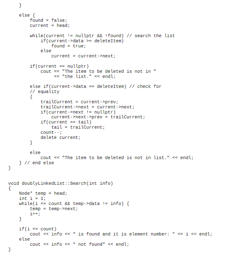 Solved The code inside those is for singly-linked list and | Chegg.com