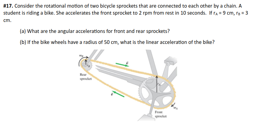 Solved \#17. Consider the rotational motion of two bicycle | Chegg.com