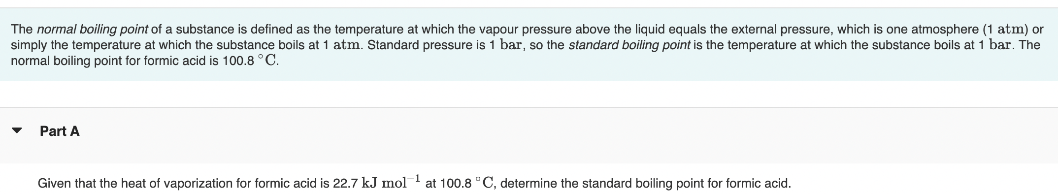 Solved The normal boiling point of a substance is defined as | Chegg.com