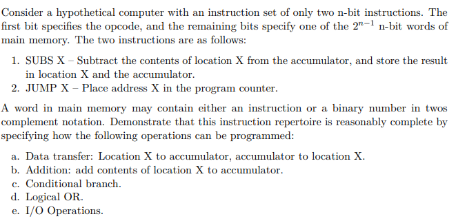 Solved Consider a hypothetical computer with an instruction | Chegg.com