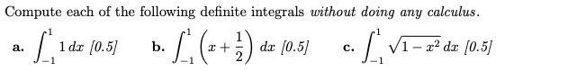 Solved Compute each of the following definite integrals | Chegg.com