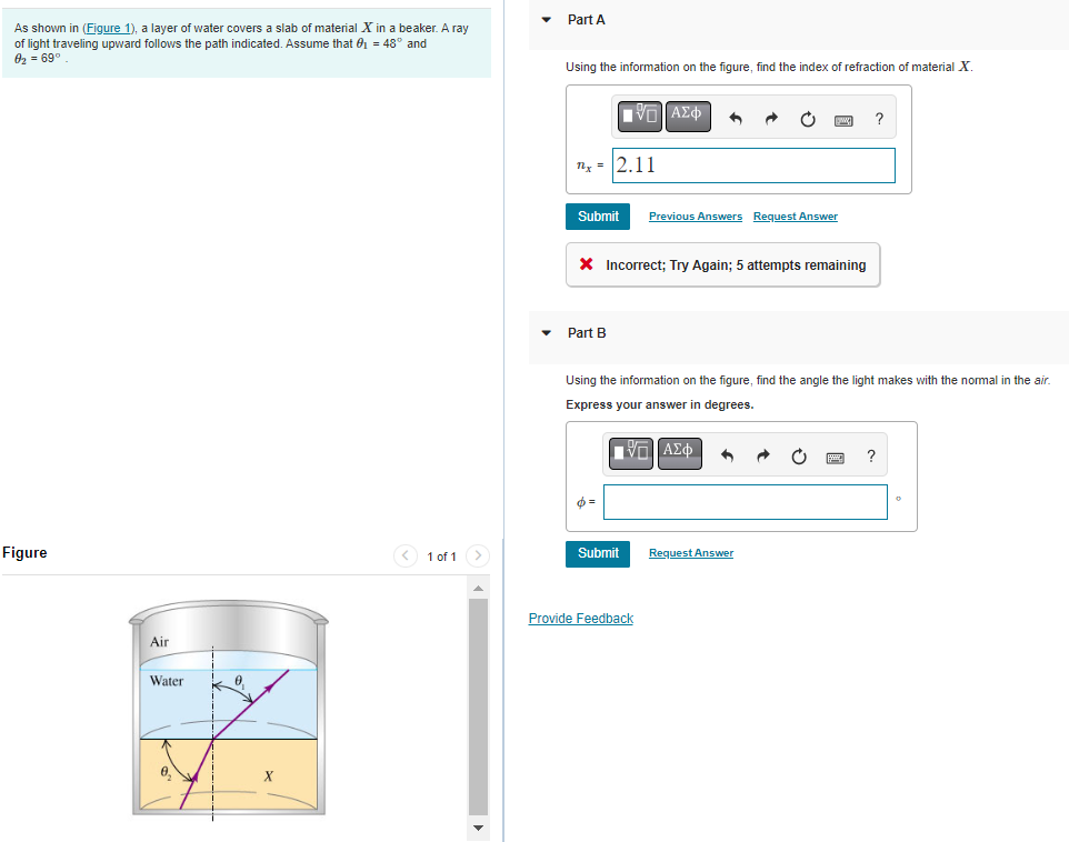 Solved As shown in (Figure 1), a layer of water covers a | Chegg.com