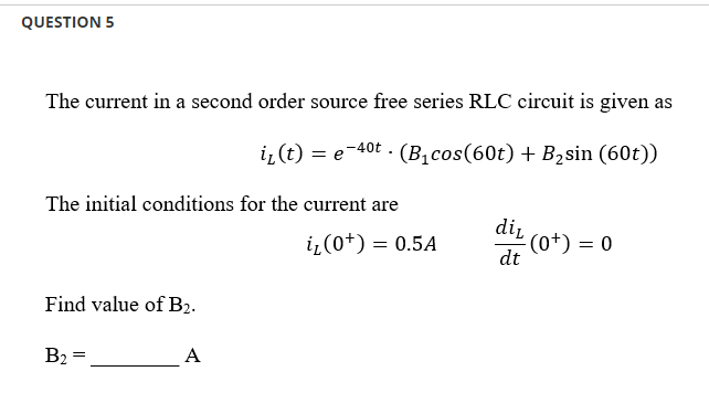 Solved For the circuit shown what is the neper frequency (α) | Chegg.com
