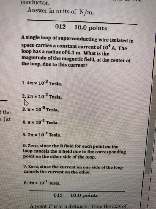 Solved A single loop of superconducting wire isolated in | Chegg.com